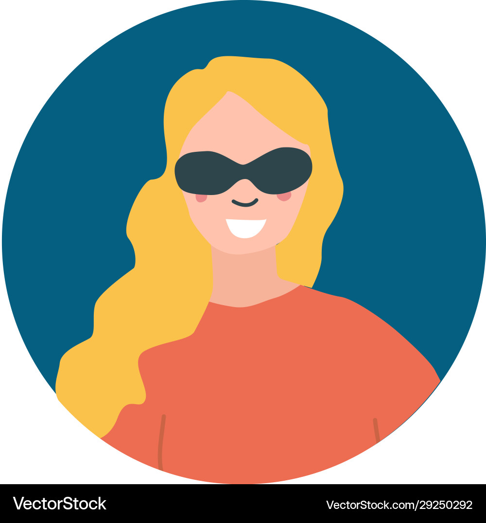 Colourful female face circle in flat style Vector Image