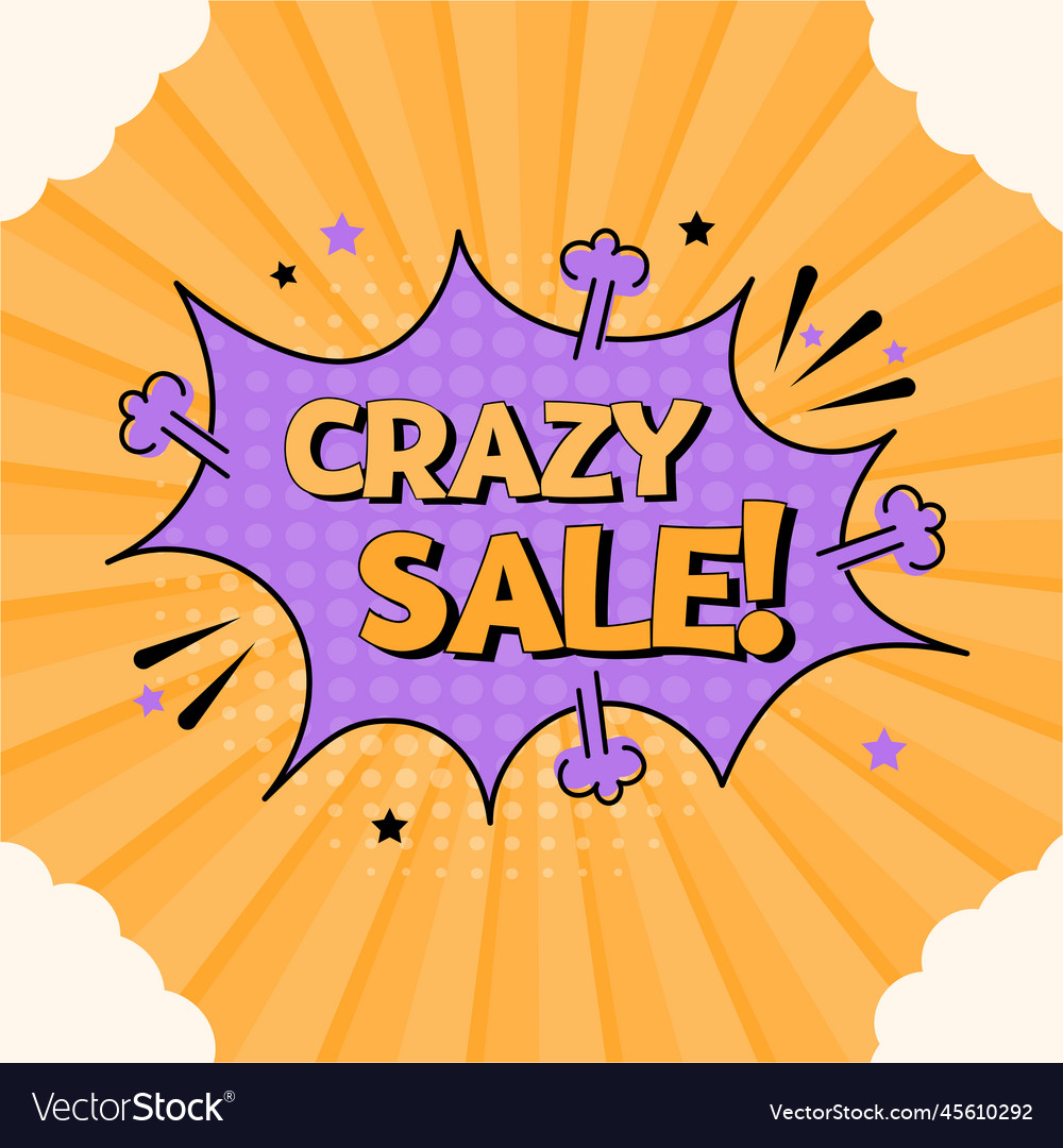 Comic speech bubble with expression text crazy Vector Image