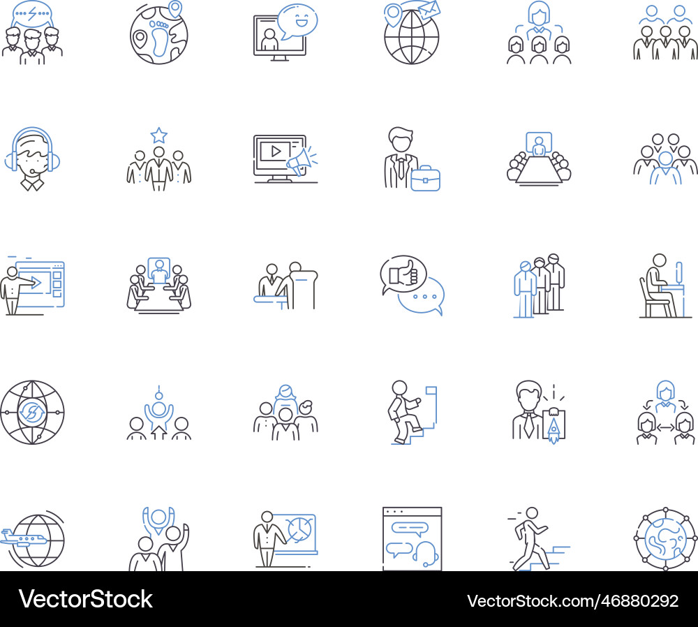 Communication company line icons collection Vector Image