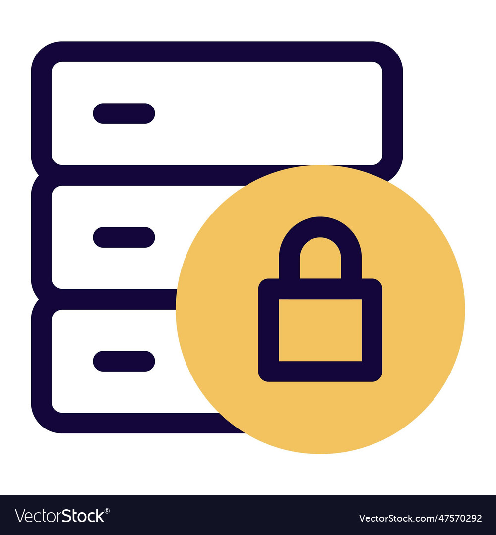 Database encrypted for security reasons Royalty Free Vector