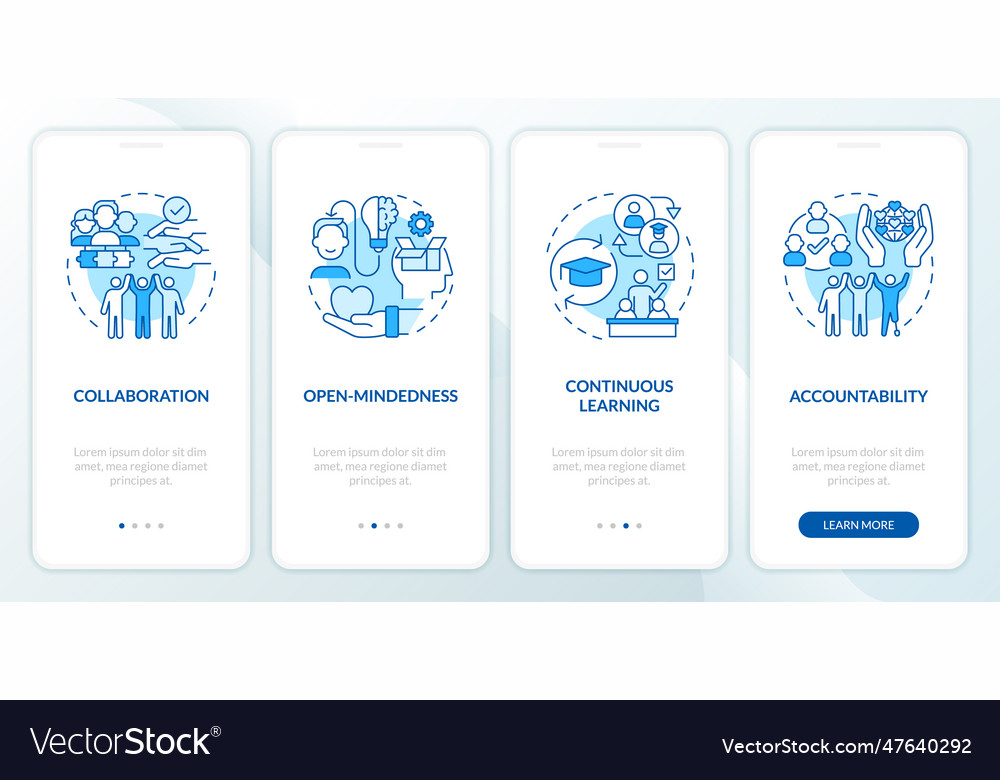 Driving Inclusion Blue Onboarding Mobile App Vector Image