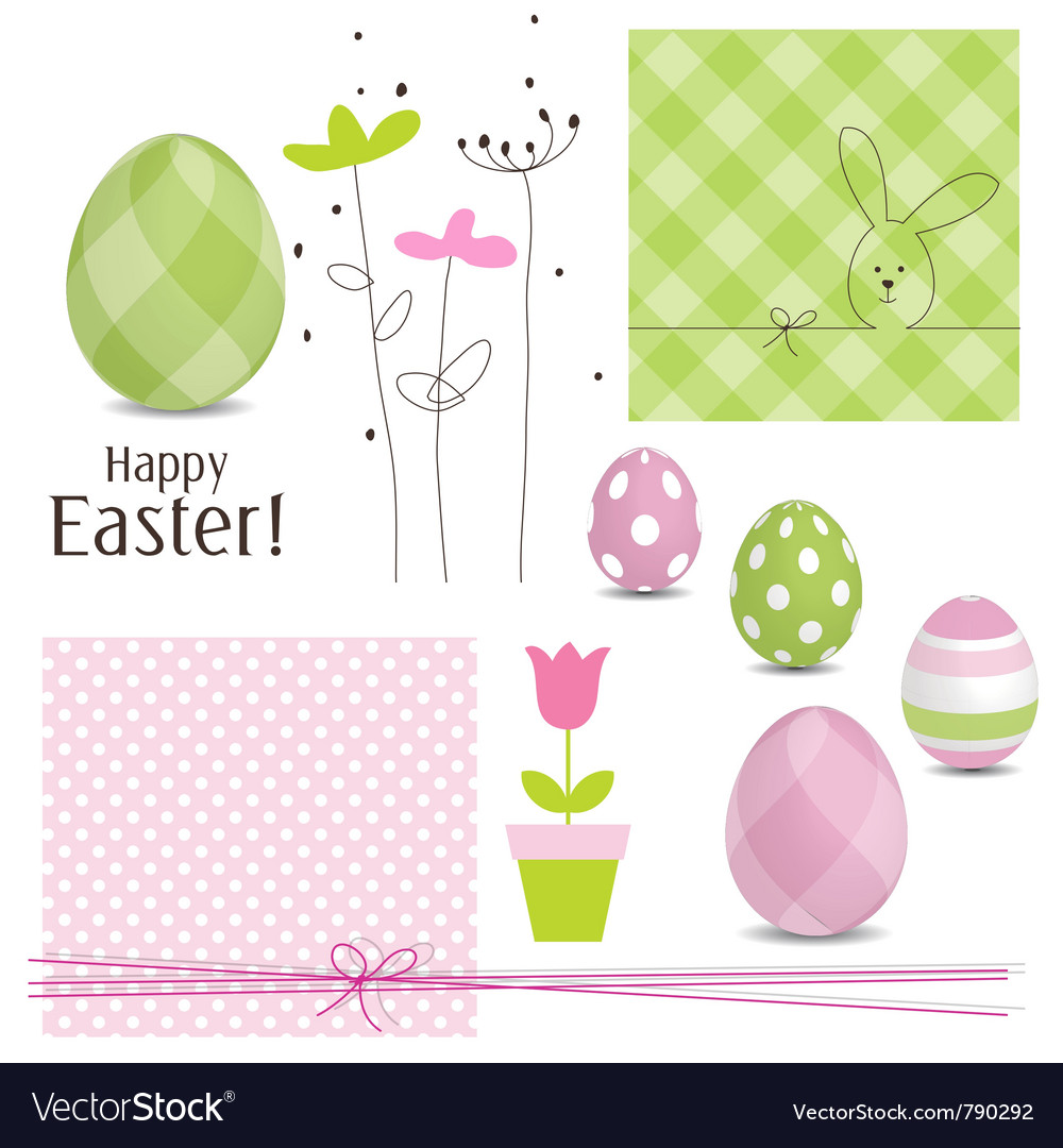 Easter design elements Royalty Free Vector Image
