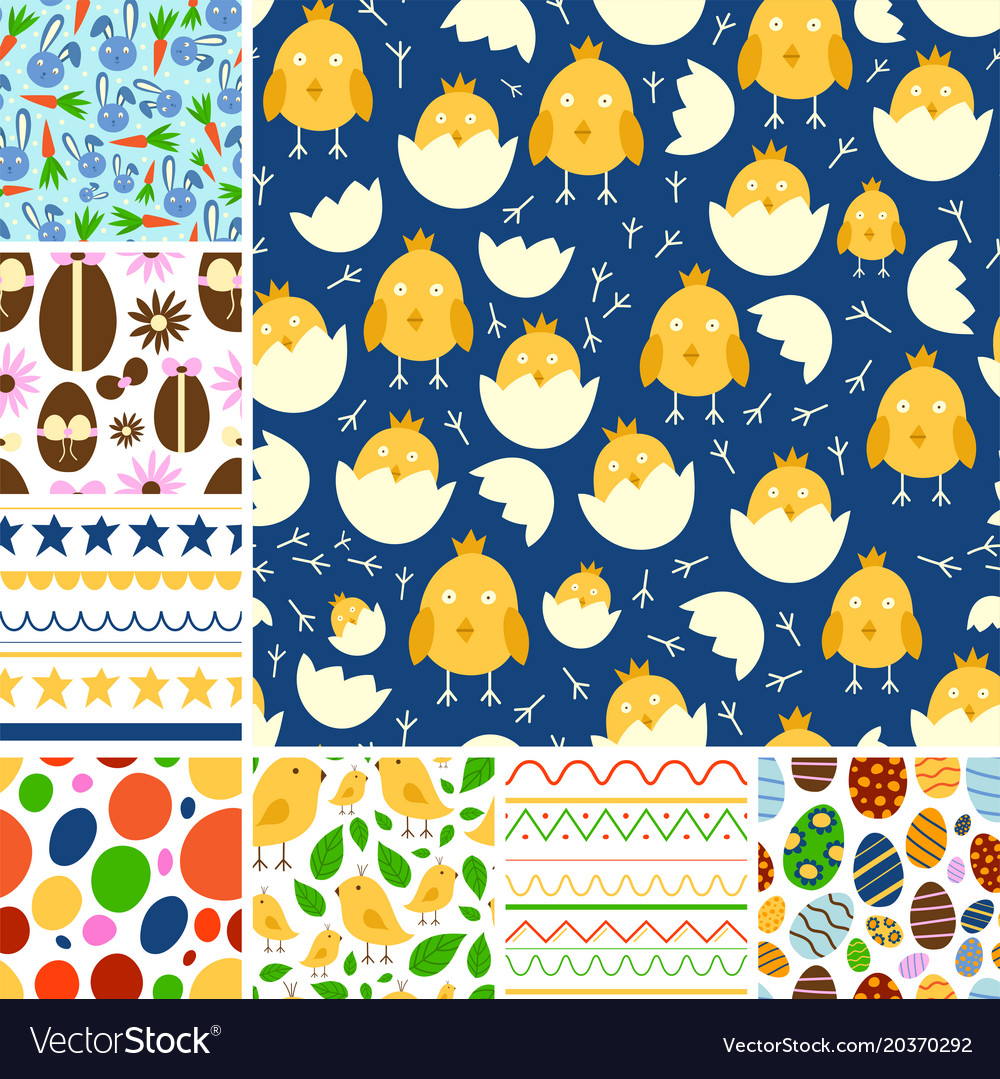 Easter seamless pattern background design Vector Image