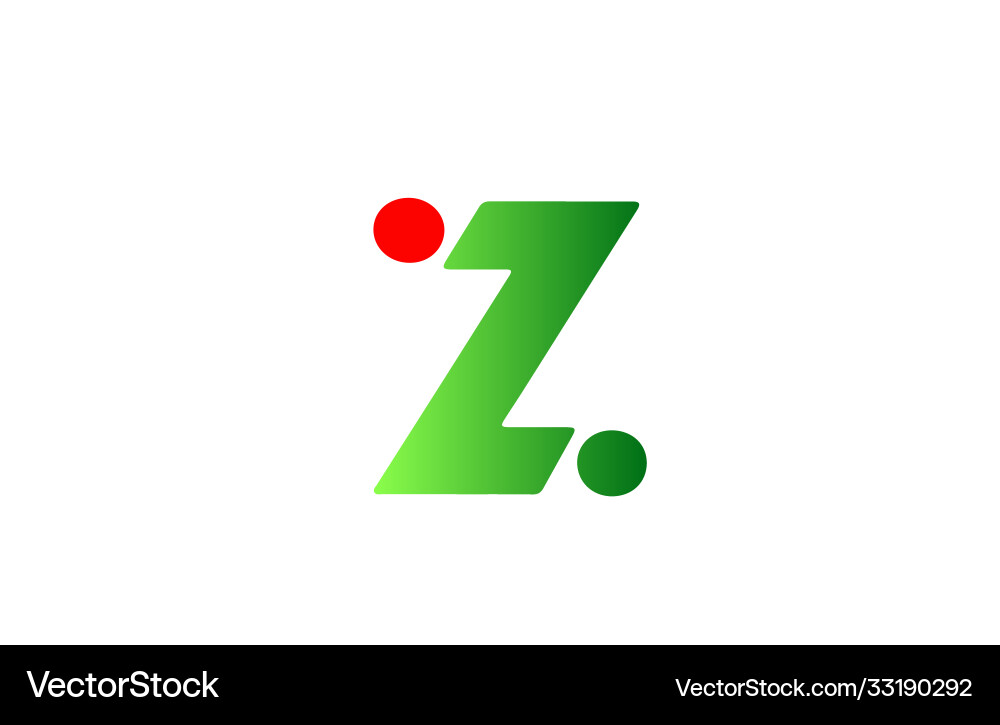 Green red z alphabet letter logo icon gradient Vector Image
