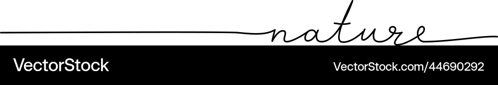 Nature word - continuous one line Royalty Free Vector Image