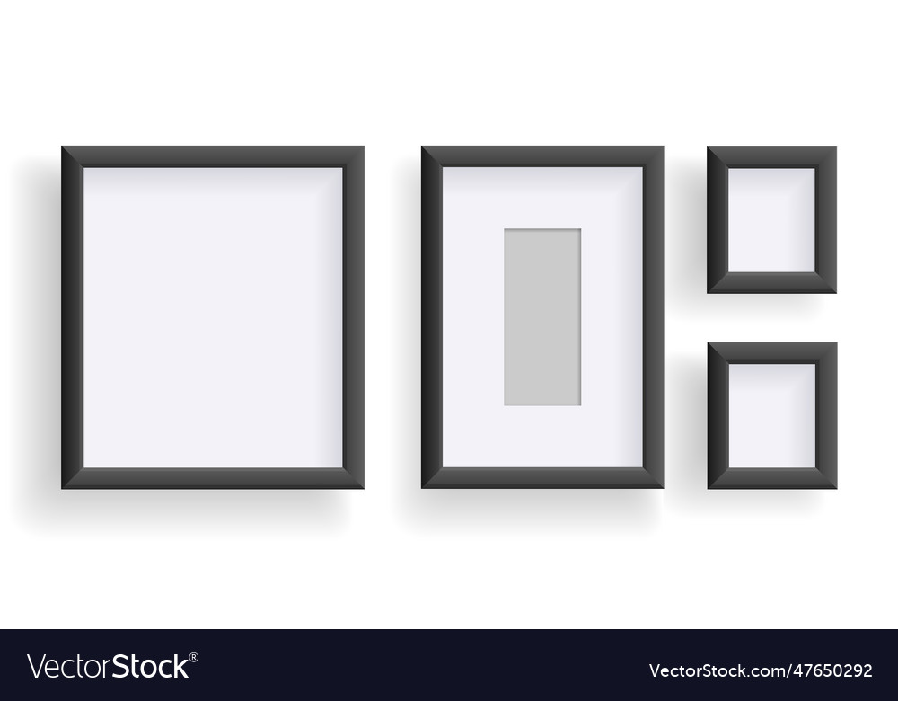 Photo frames isolated on white rectangular Vector Image