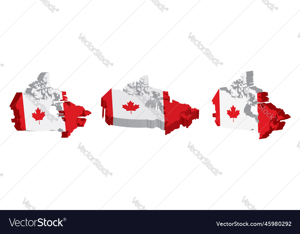 Realistic 3d map of canada design template Vector Image