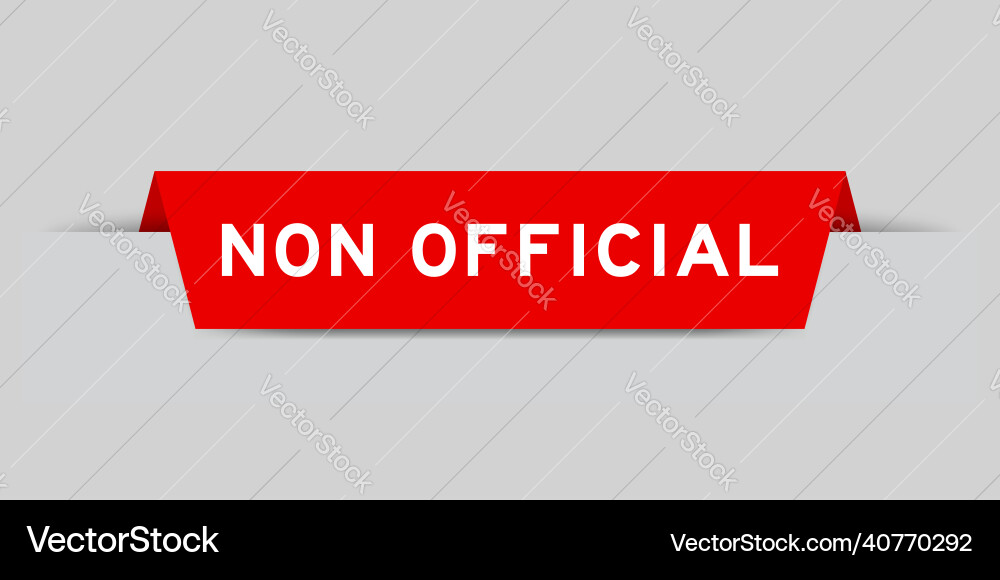 Red color inserted label with word non official Vector Image