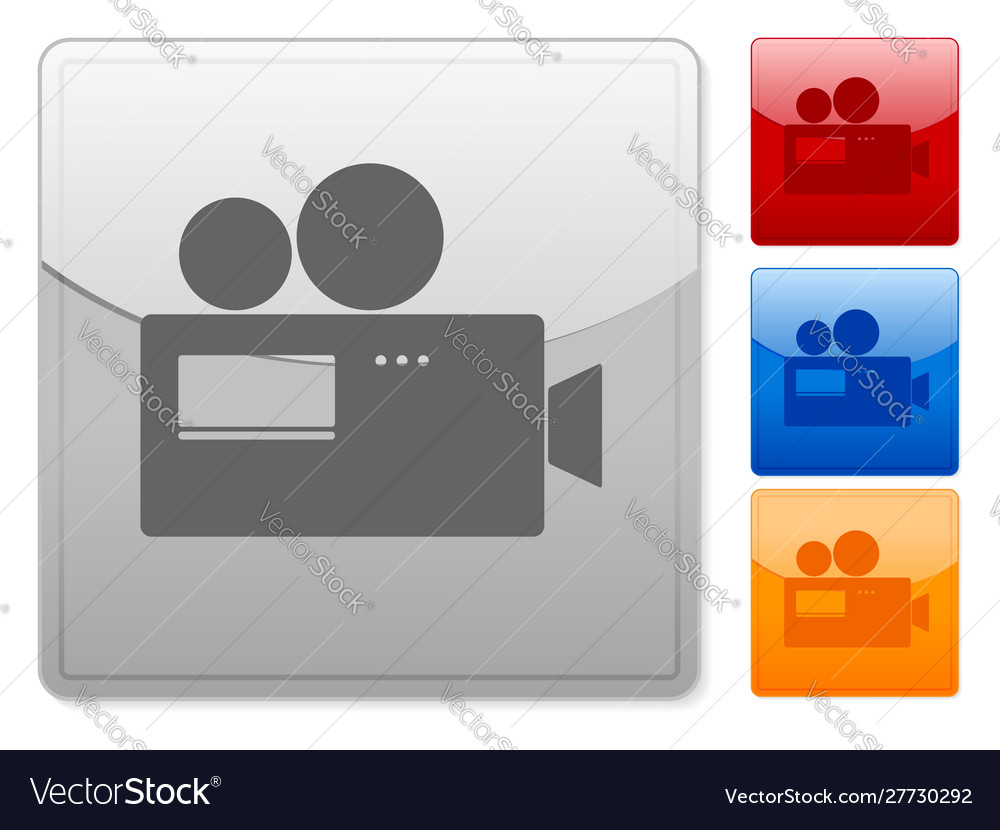 Square web buttons camera Royalty Free Vector Image