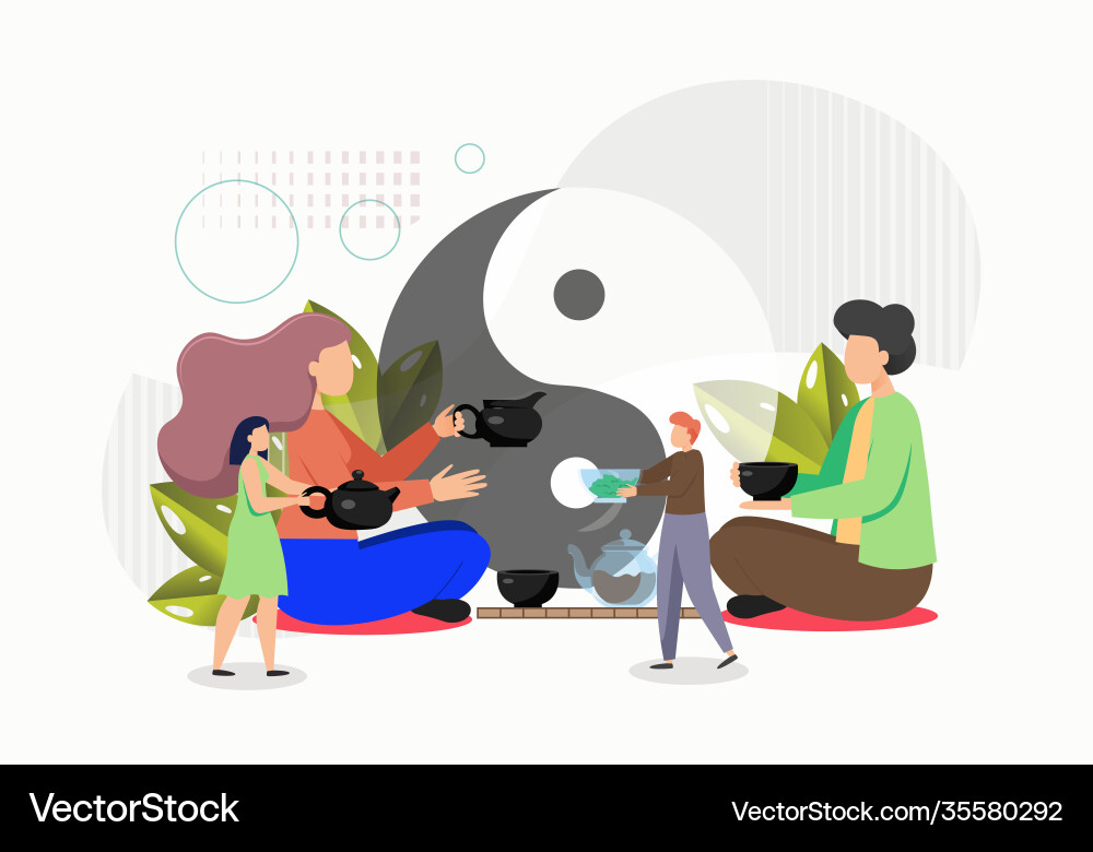 Traditional Asian Tea Ceremony Concept Royalty Free Vector