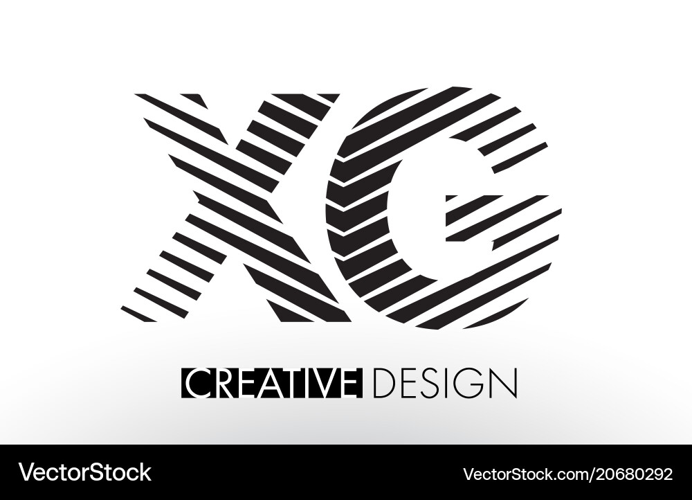 Xg x g lines letter design with creative elegant Vector Image