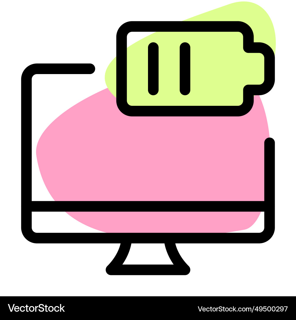 Battery draining in a laptop Royalty Free Vector Image