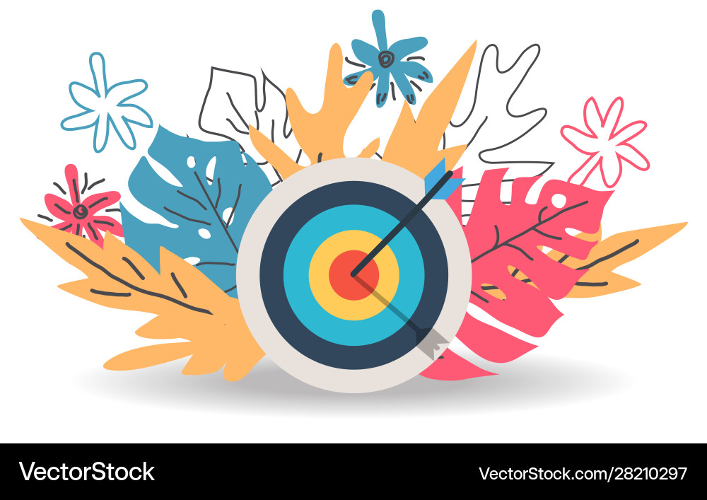 Business concept target with an arrow hit Vector Image