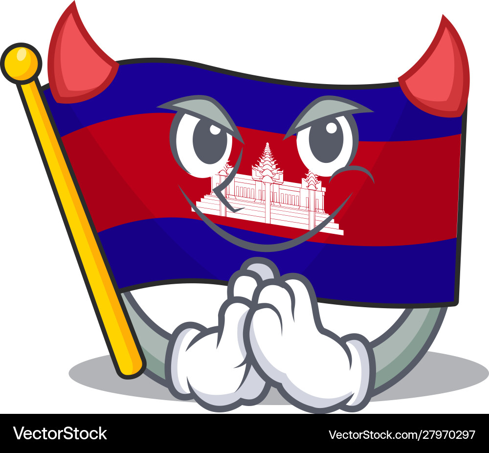 Cartoon flag latvia isolated in character devil Vector Image