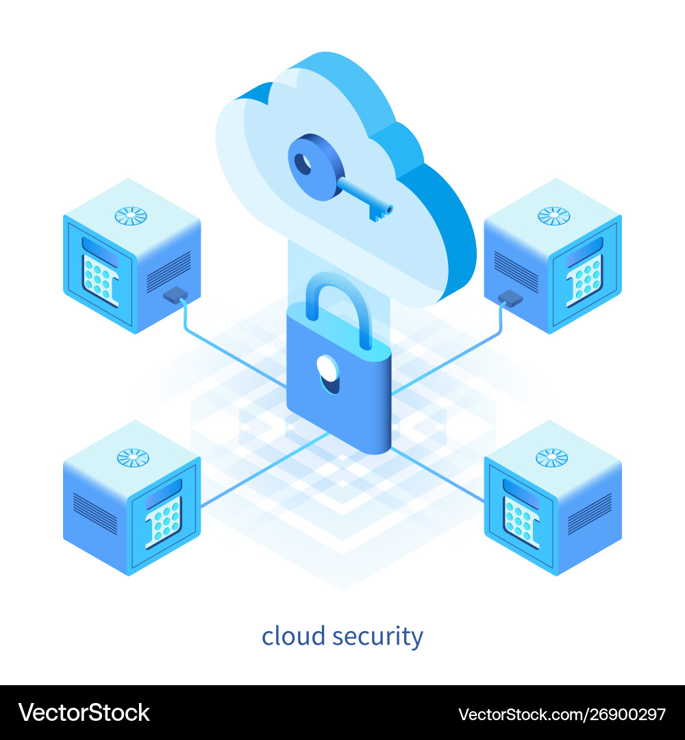 Cloud security concept 05 Royalty Free Vector Image