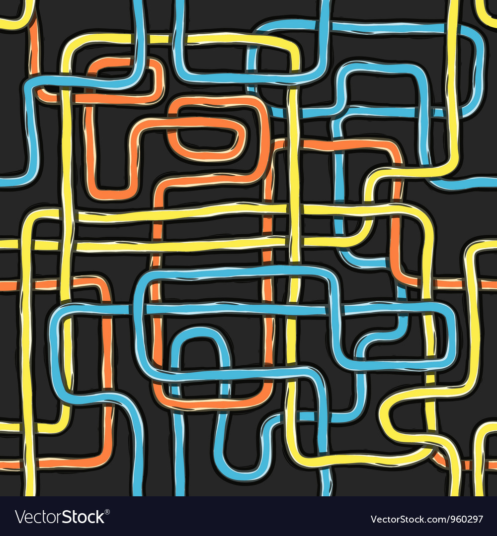 Colorful tangled lines pattern Royalty Free Vector Image