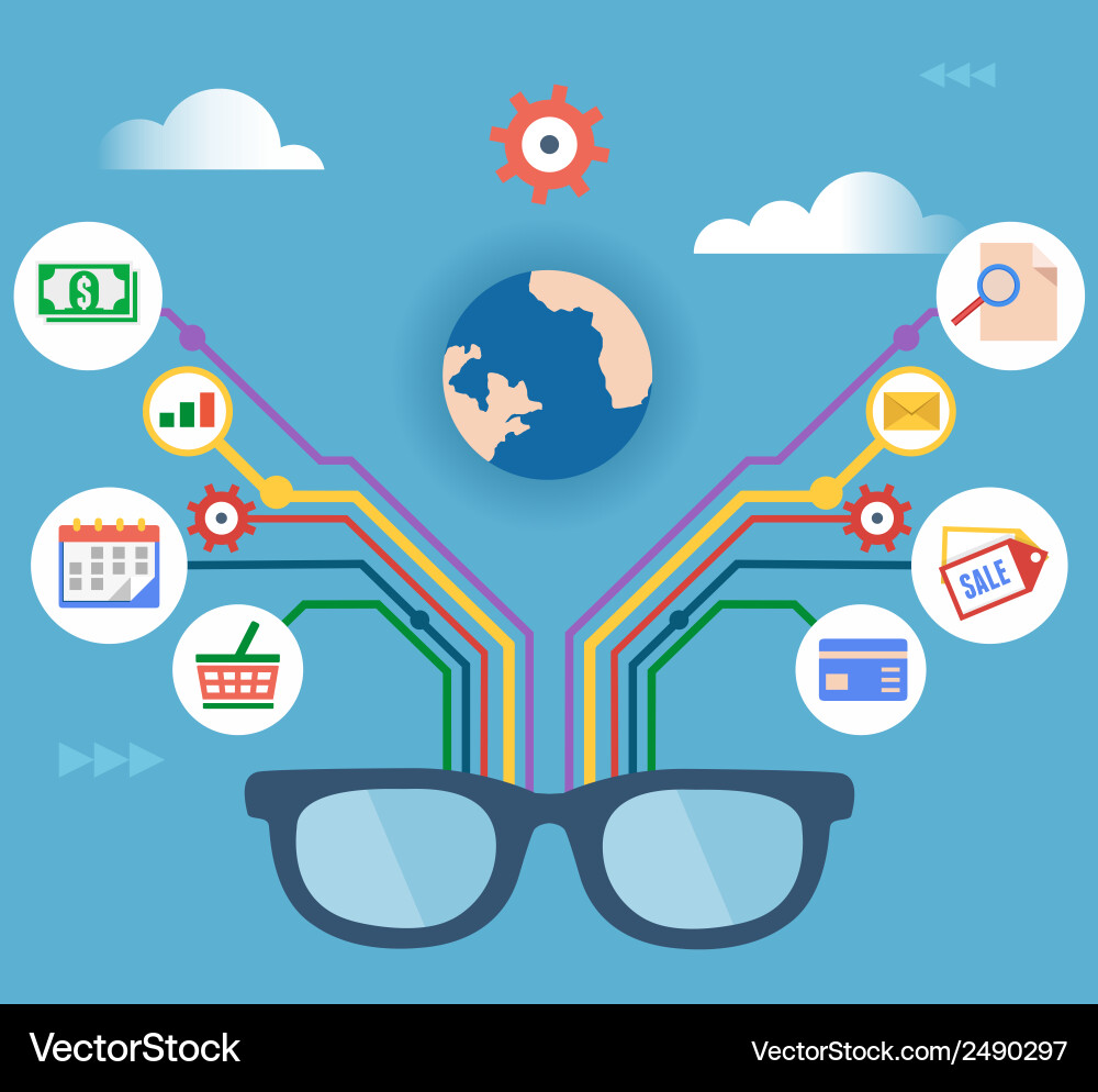 Concept of modern technology and management Vector Image