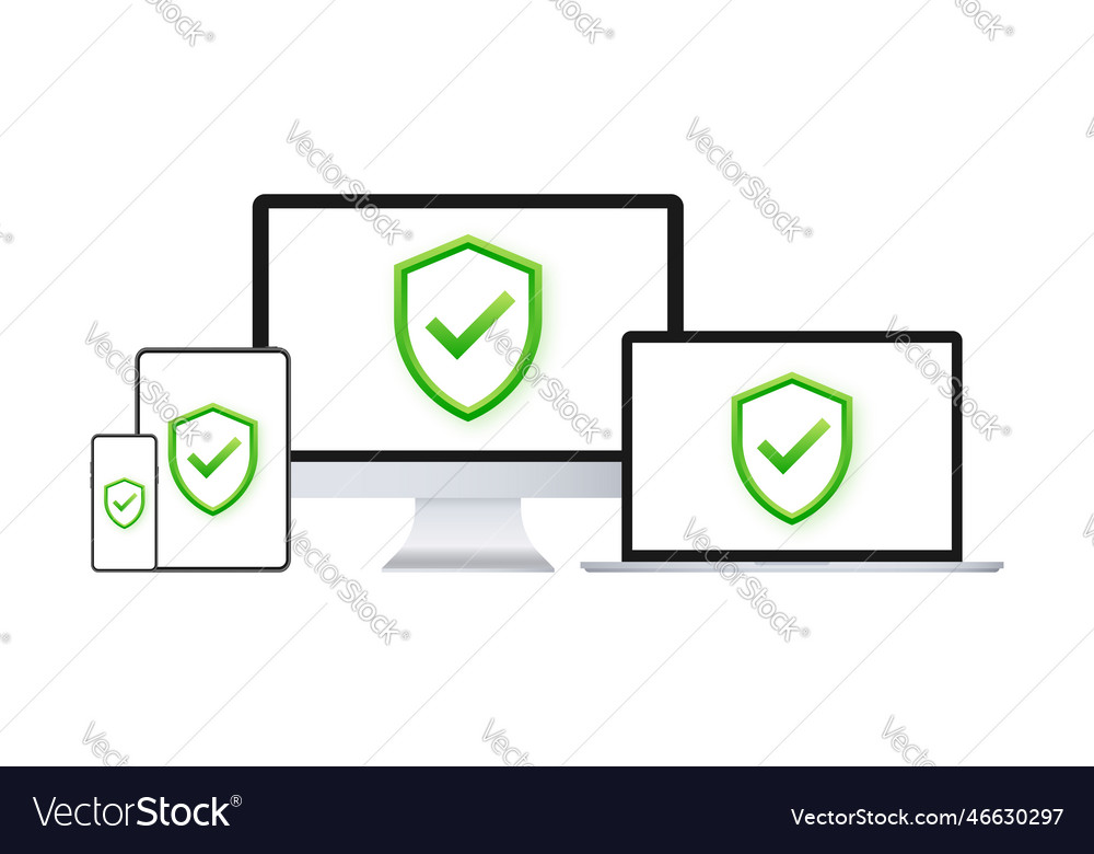 Data Security Protection Cyber Security Shield Vector Image