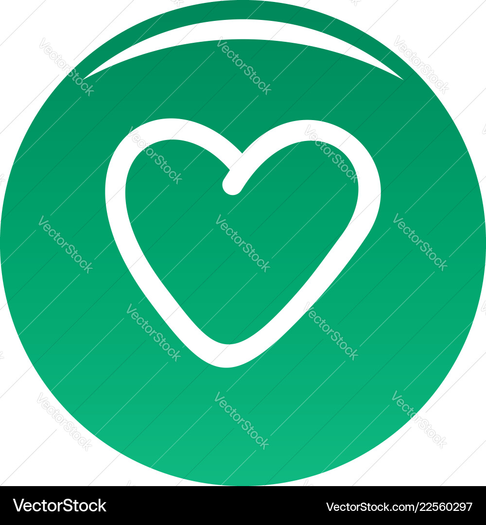 Greedy heart icon green Royalty Free Vector Image
