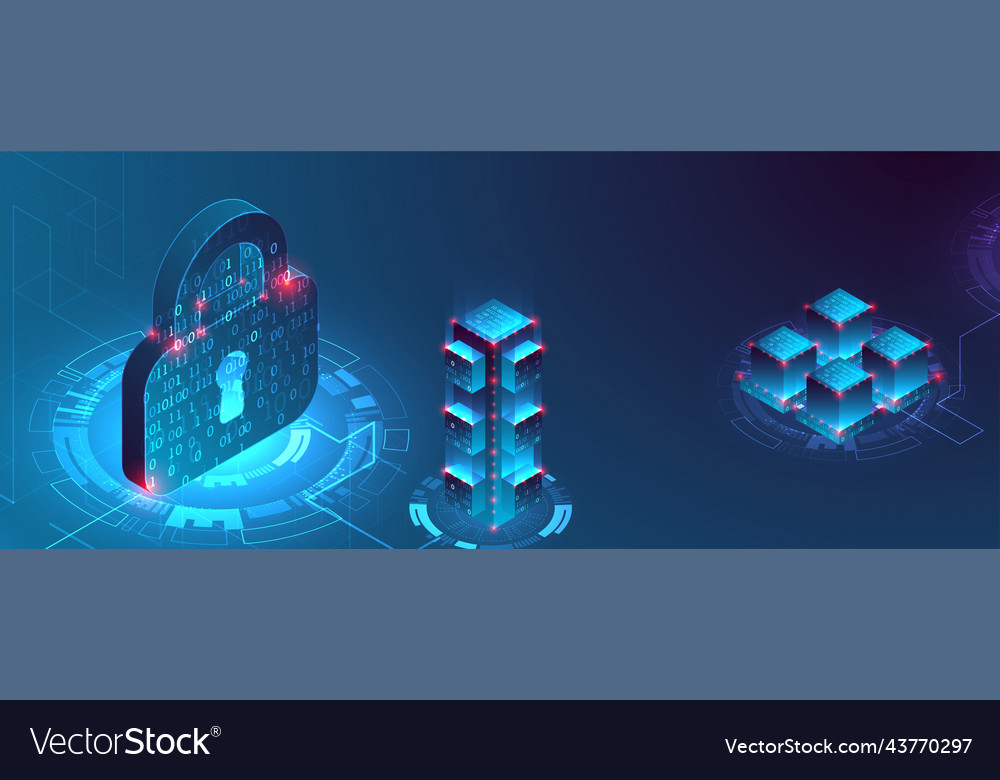 Isometric big data flow processing concept cloud Vector Image