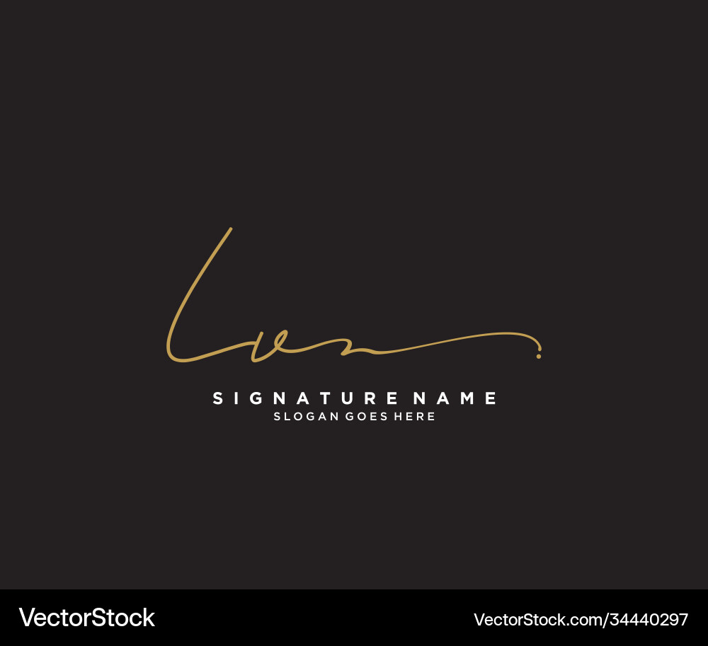 Letter lv signature logo template Royalty Free Vector Image