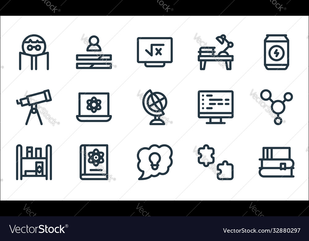Nerd line icons linear set quality line set Vector Image