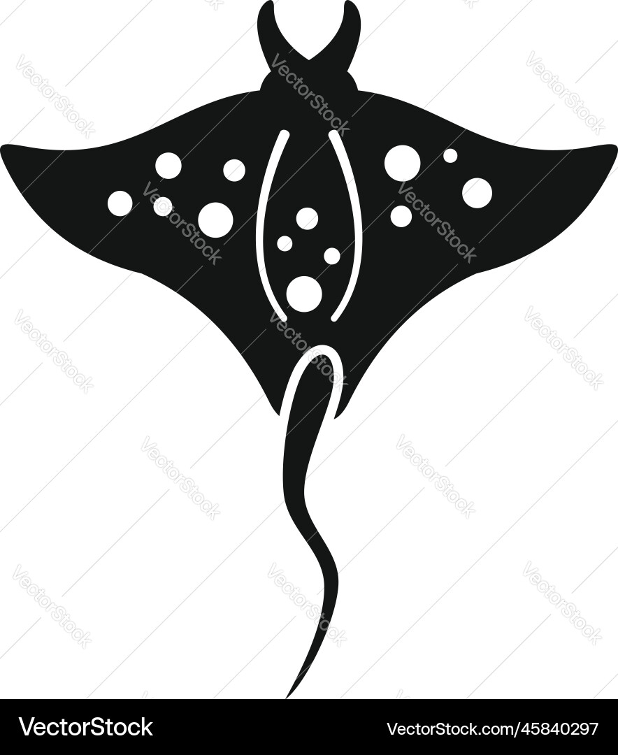 Ocean stingray icon simple fish animal Royalty Free Vector
