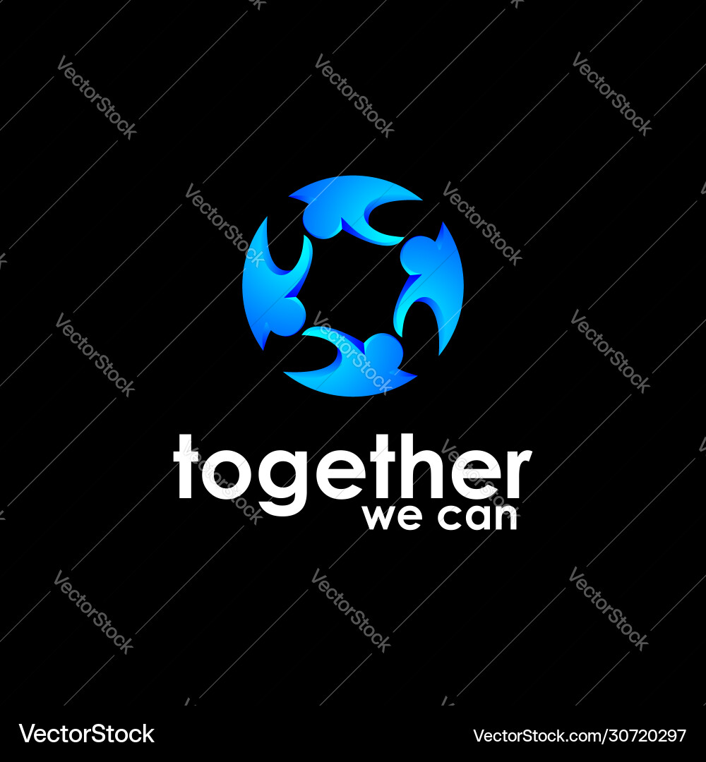 People foundation and community logo design Vector Image