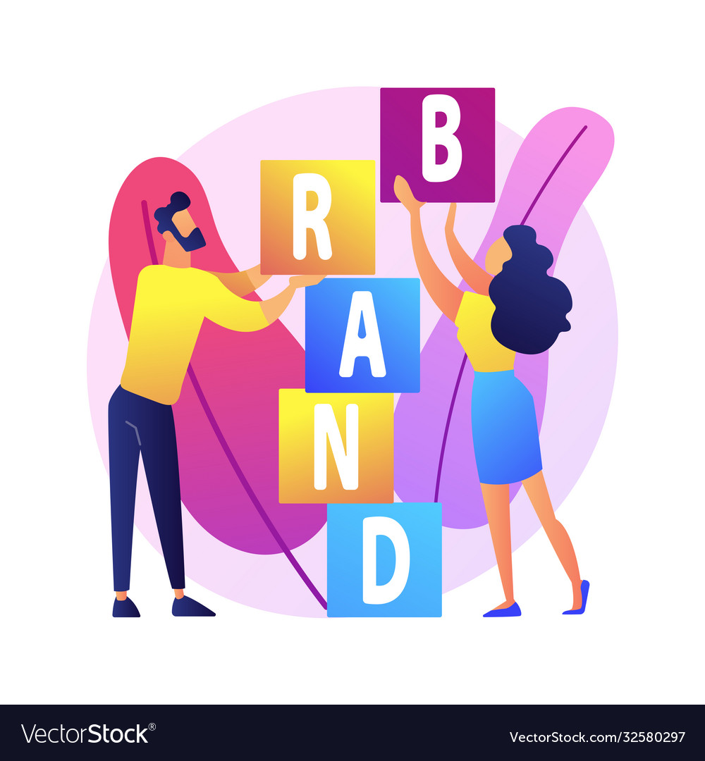 Product brand building concept metaphor Royalty Free Vector Product brand building concept metaphor Royalty Free Vector