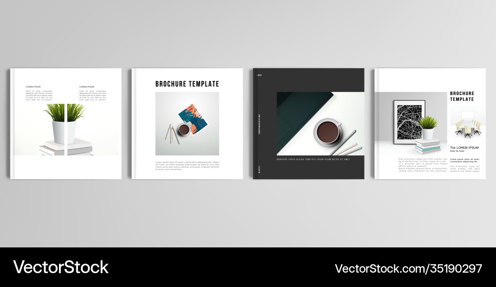 Realistic layouts cover mockup design Royalty Free Vector