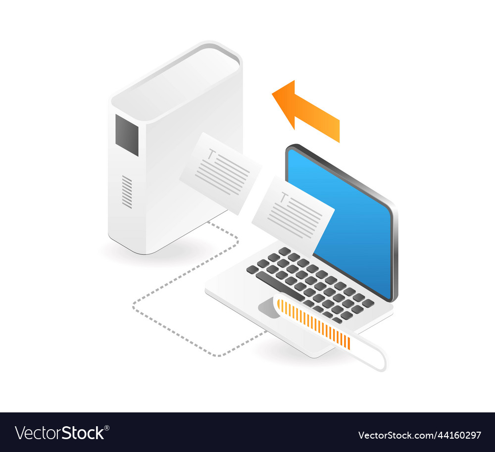 Recovery data memory server Royalty Free Vector Image