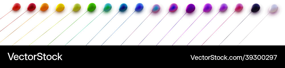 Set of multicolored gradient balloons on white Vector Image