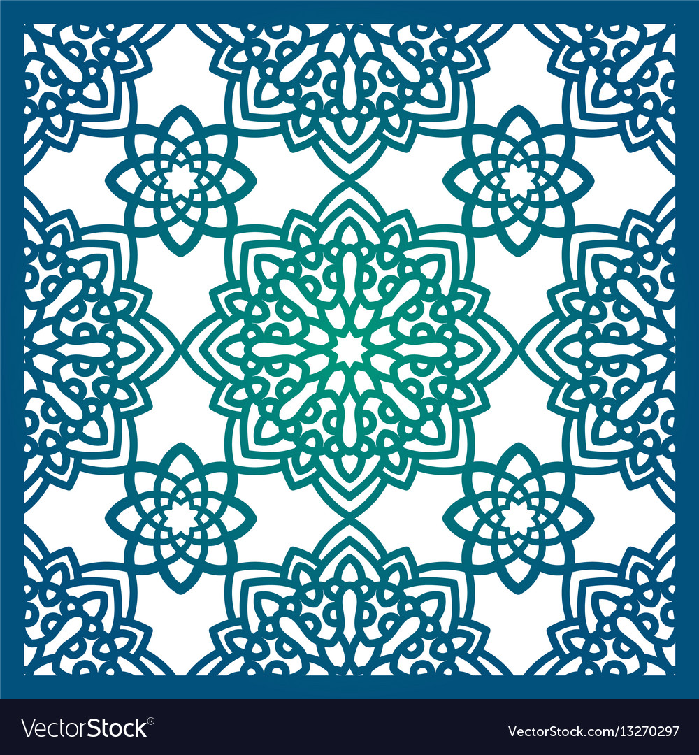 Square pattern panel for laser cutting with Vector Image