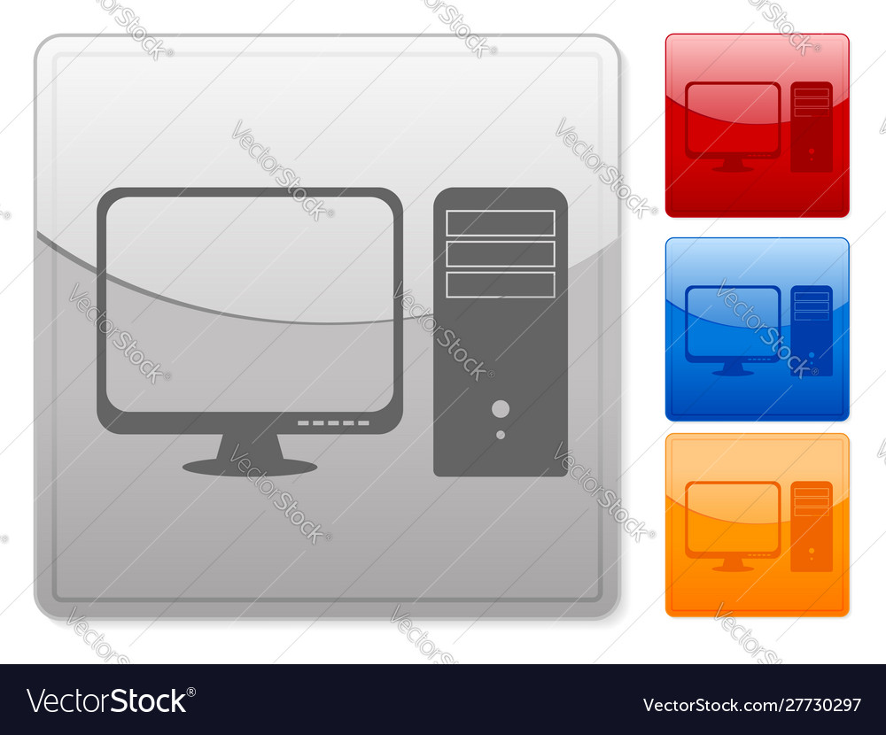 Square web buttons computer Royalty Free Vector Image