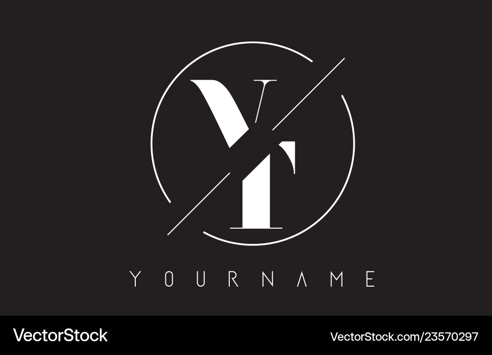 Vt letter logo with cutted and intersected design Vector Image