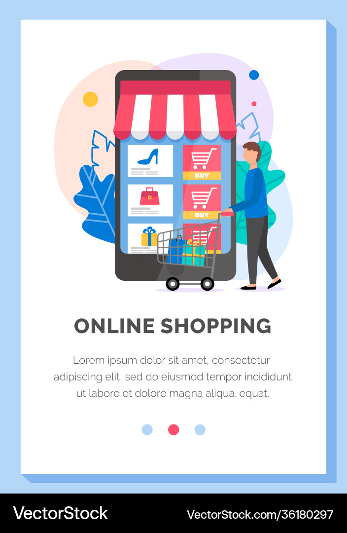 Web store layout online shopping and buying Vector Image