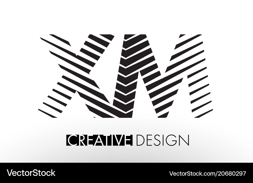 Xm x m lines letter design with creative elegant Vector Image