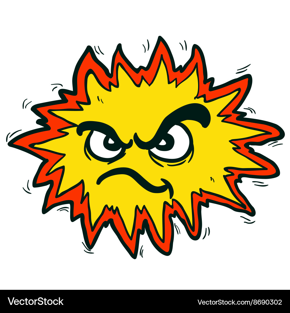 Angry freehand drawn cartoon explosion sign Vector Image