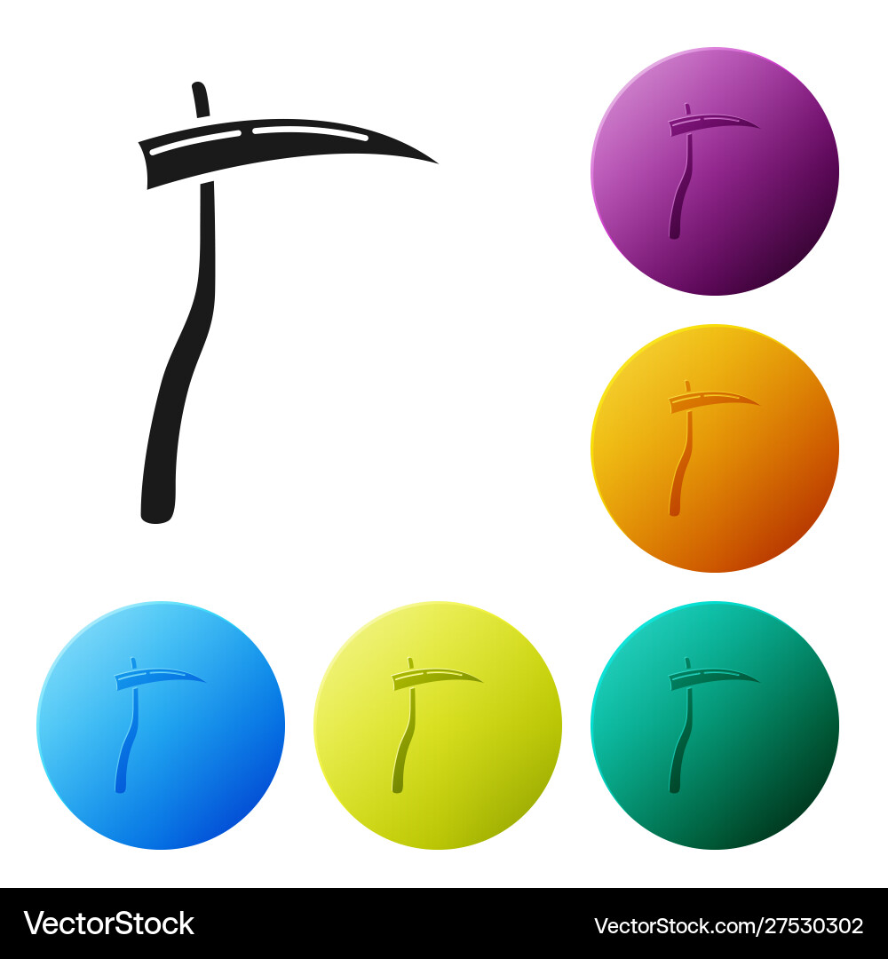 Black scythe icon isolated on white background Vector Image