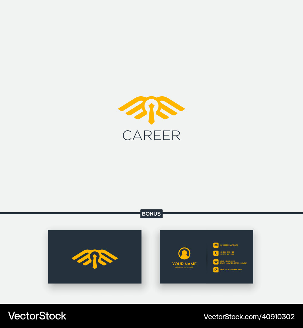 Careers step up logo and wings Royalty Free Vector Image