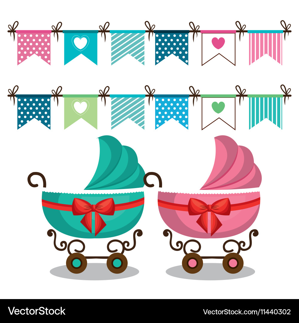 Carts baby card icon Royalty Free Vector Image
