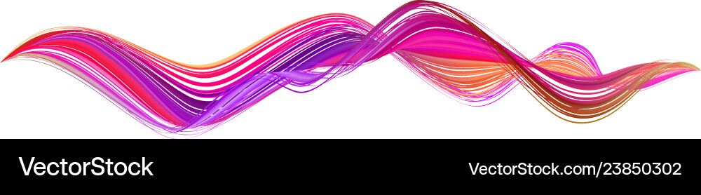 Colorful flow brush stroke wave sea isolated line Vector Image