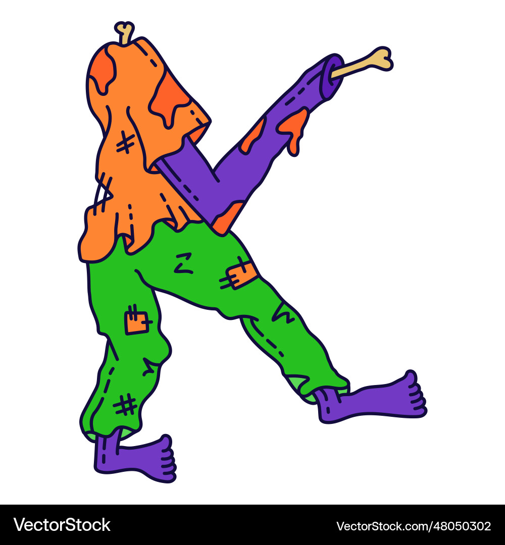 Colorful halloween letter k Royalty Free Vector Image