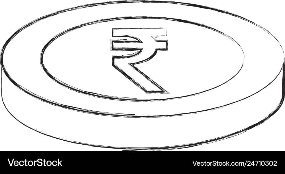 Currency coin indian rupee money Royalty Free Vector Image
