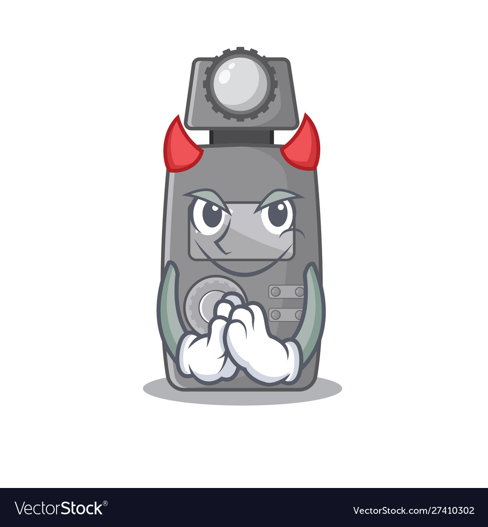 Devil light meter on cartoon table Royalty Free Vector Image
