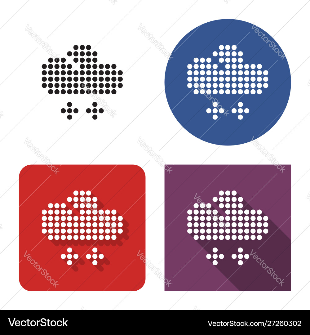 Dotted icon light snow weather in four Royalty Free Vector