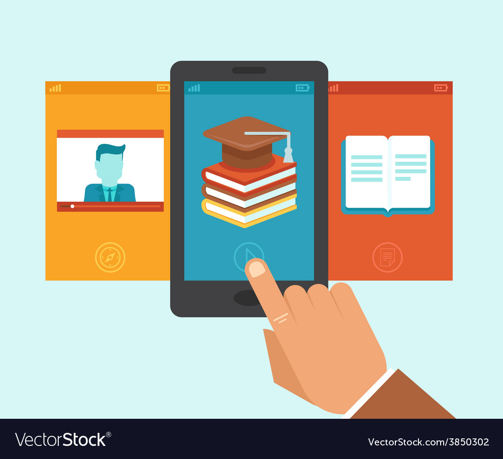 E-learning app Royalty Free Vector Image - VectorStock