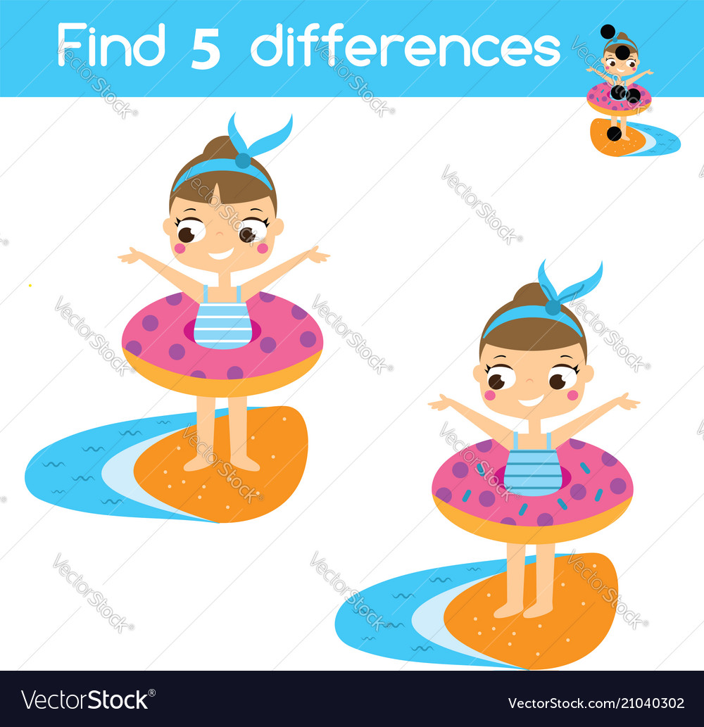 Find differences educational children game Vector Image Find differences educational children game Vector Image