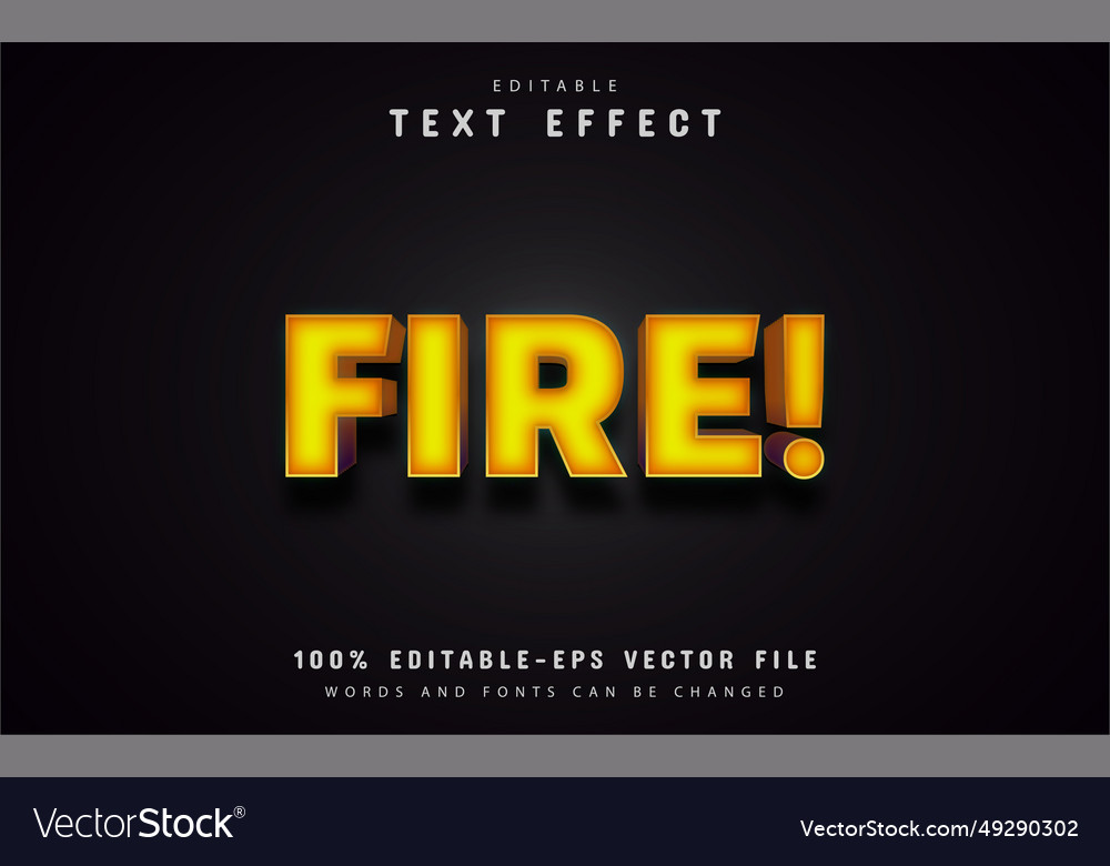 Fire text effect Royalty Free Vector Image - VectorStock