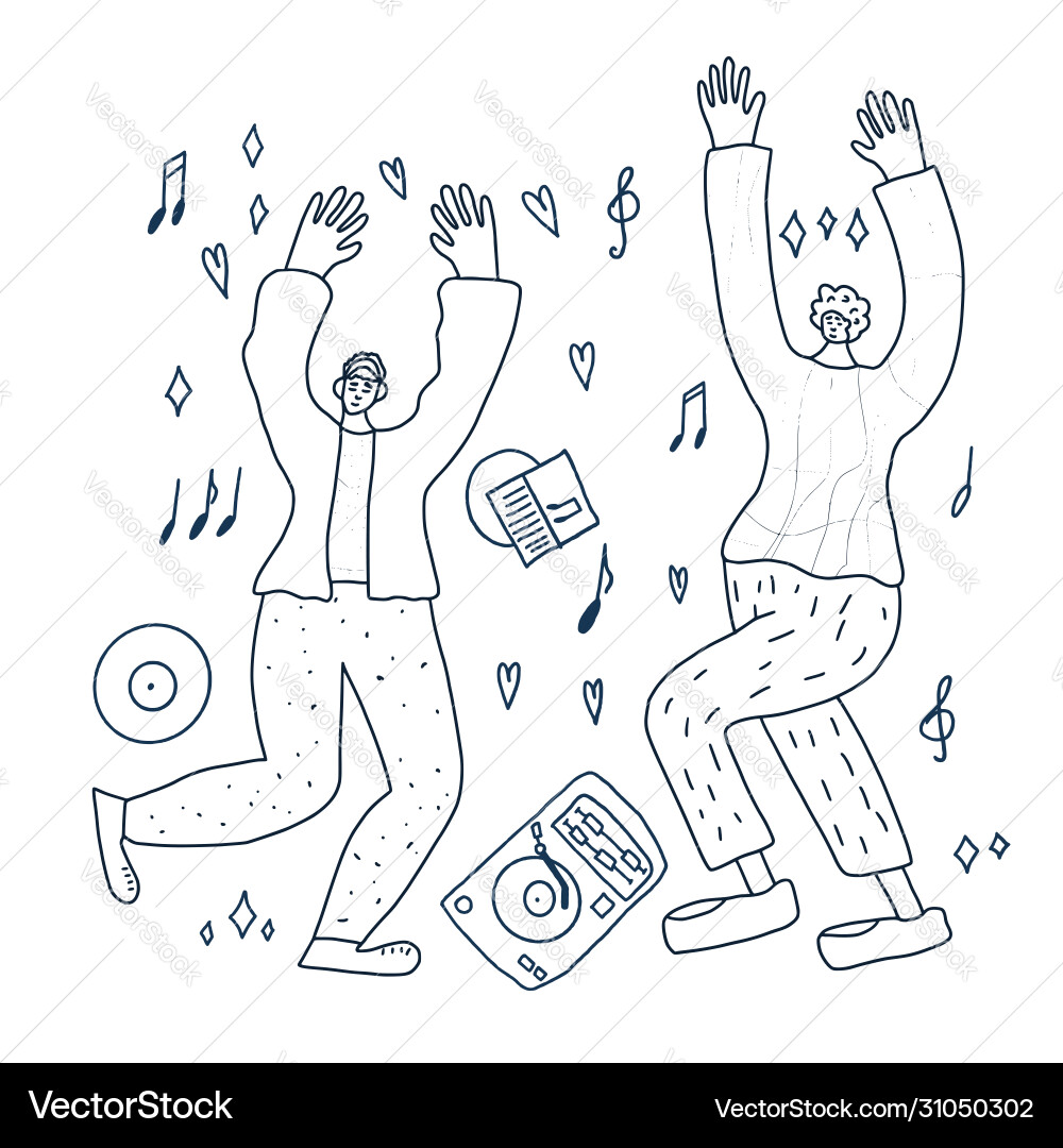 Happy people dancing and singing isolated on white